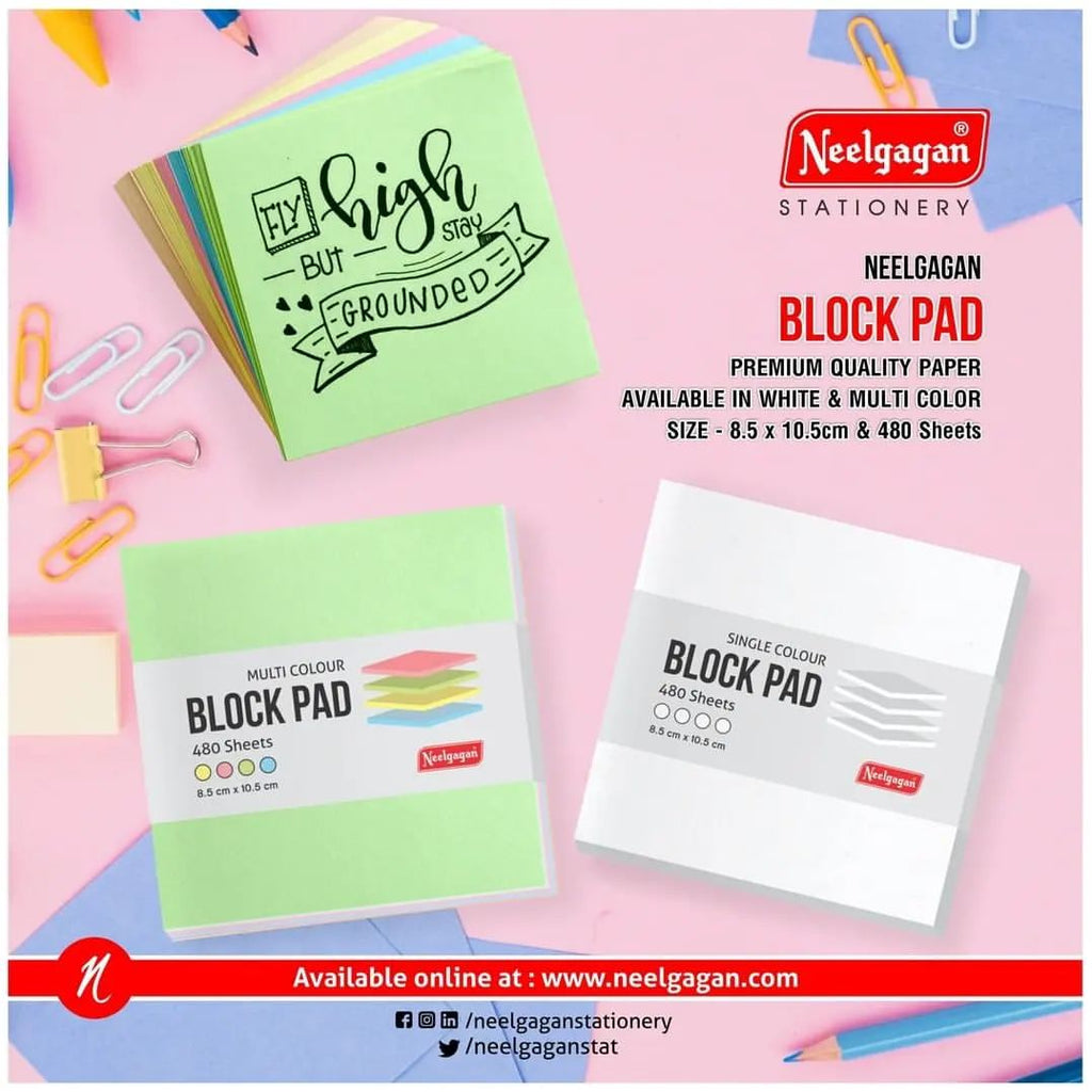 Paper Block Pad (Memo Pad), 480 Pages (Mixed and White) (8.5 cm x 10.5 ...