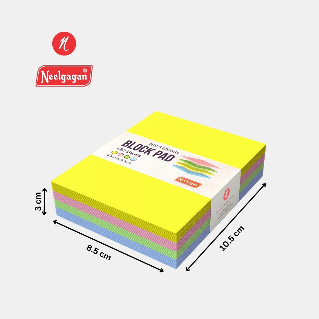 Paper Block Pad (Memo Pad), 480 Pages (Mixed and White) (8.5 cm x 10.5 ...