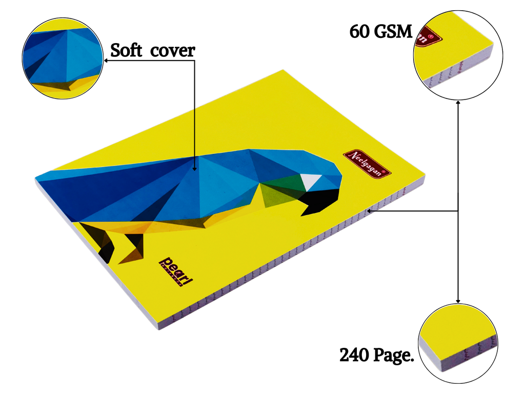 Pearl Notebook A4, Register, (21cm X 29.7cm) Softcover – Neelgagan