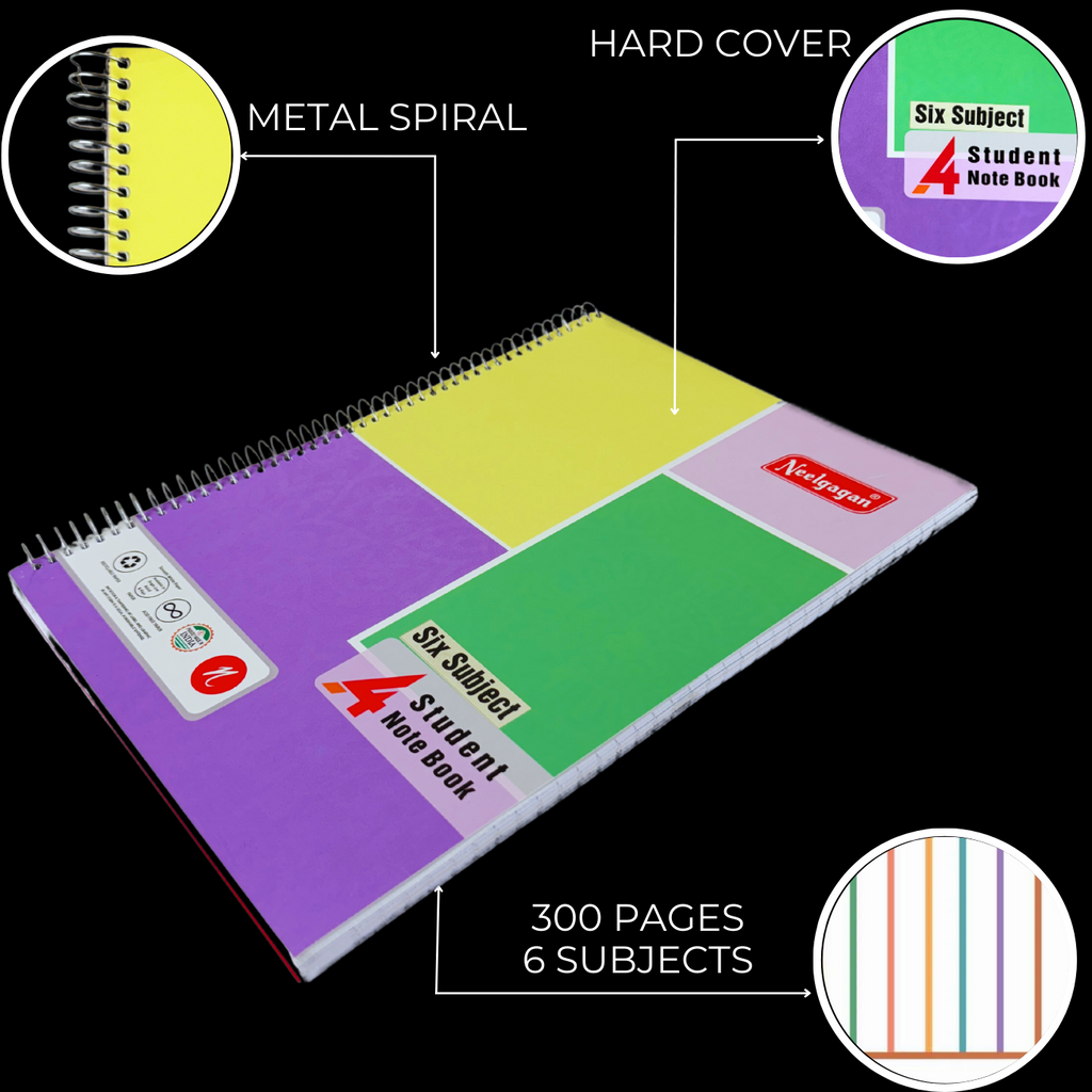 Student Notebook A4 - Spiral Bound (21cm X 29.7cm) – Neelgagan