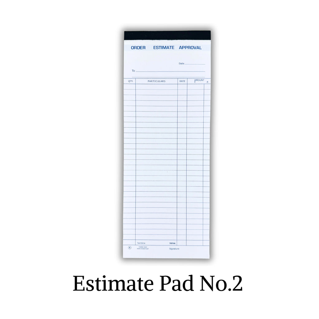Estimate Pad, 80 Sheets, (No.1 & No. 2) – Neelgagan