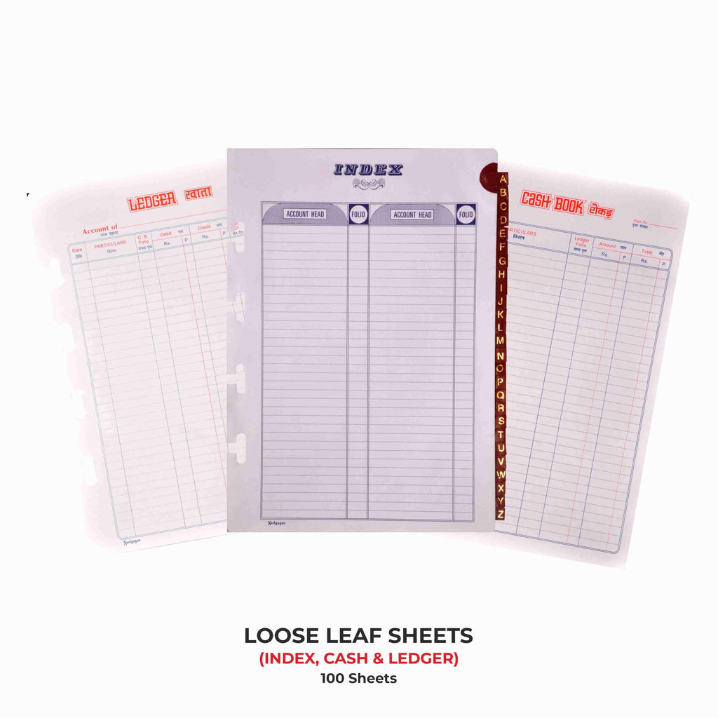 Loose Leaf Sheets, 100 - Sheets & Index, (33cm x 23cm) (Ideal for Bind ...