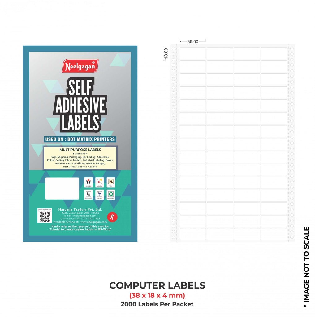 Computer Label (36x18x4mm) For Dot Matrix Printer (DMP LABEL) – Neelgagan