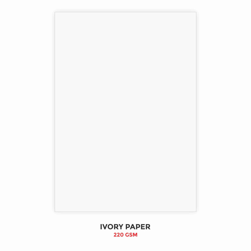 Ivory Paper (220 GSM) - Plain 25 Sheets - Sizes: A2 / A3 / A4 (Suitabl ...