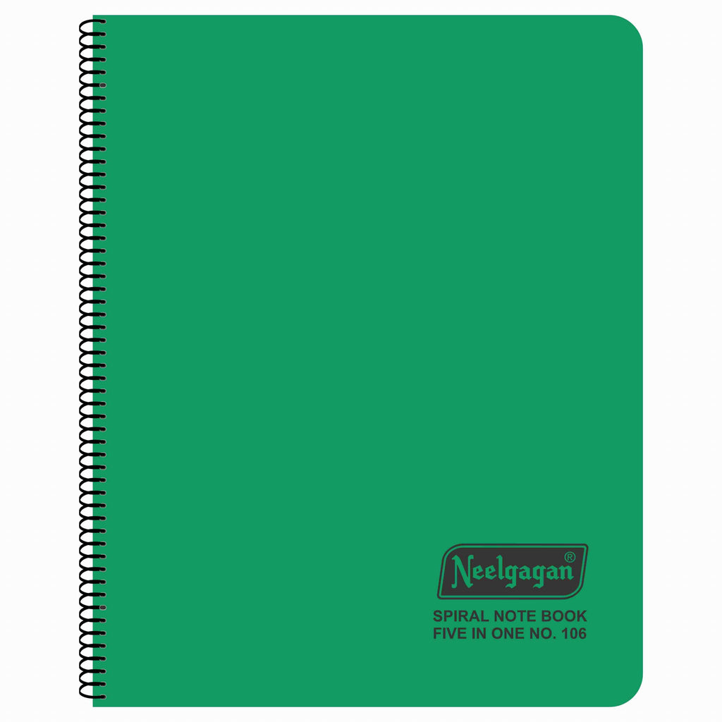 Five in One Spiral Note Book No.106, 300 Pages, (28.5cm x 20cm) (5 Sub ...