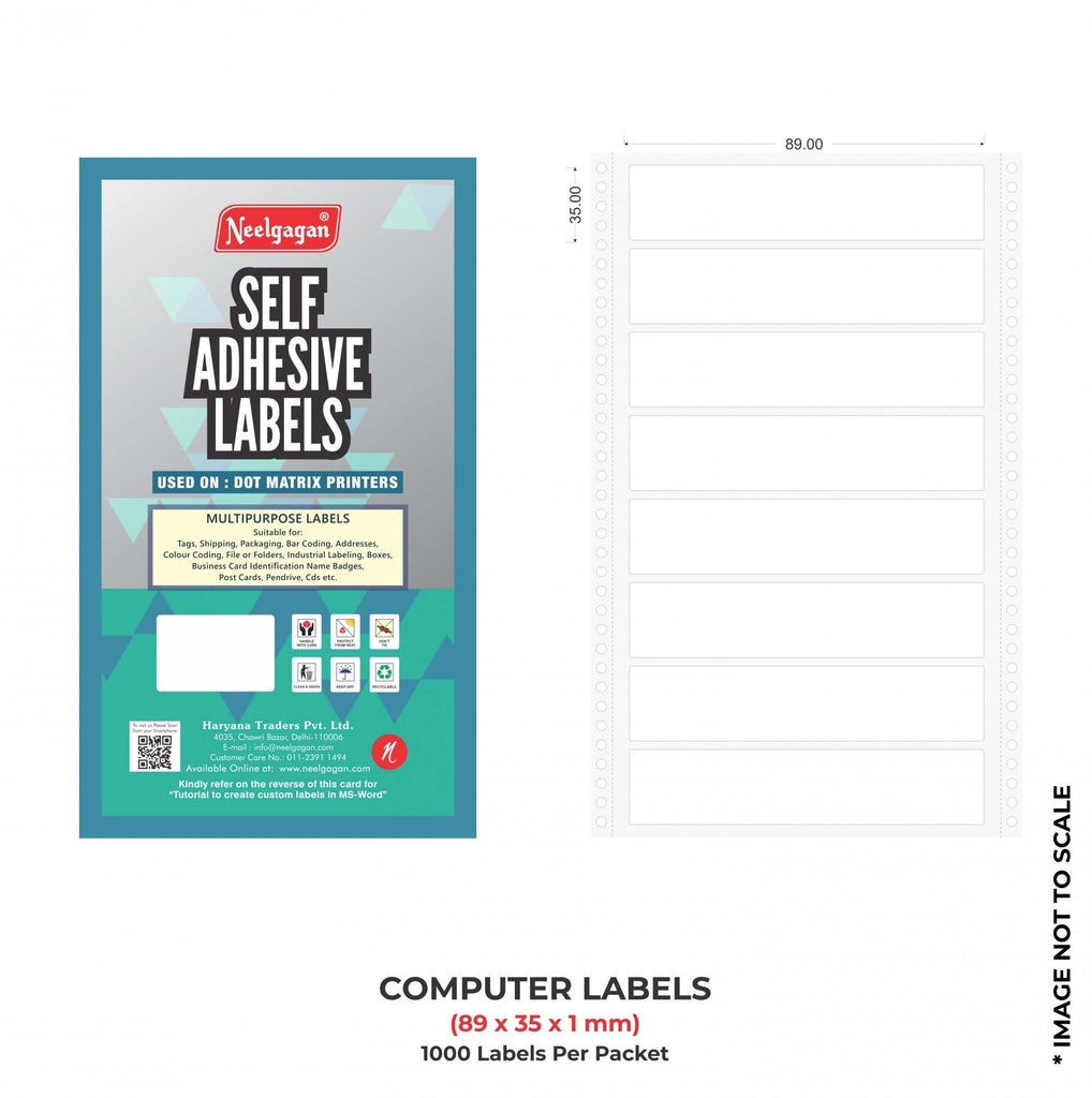 Computer Label (89x35x1mm) For Dot Matrix Printer (DMP LABEL) – Neelgagan