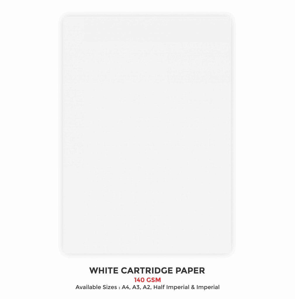White Cartridge Paper - 25 Sheets, (140 GSM) - Sizes: A2 / A3 / A4 / H ...