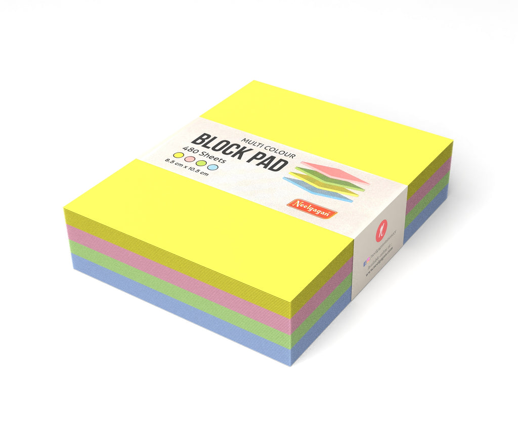 Paper Block Pad (Memo Pad), 480 Pages (Mixed and White) (8.5 cm x 10.5 ...
