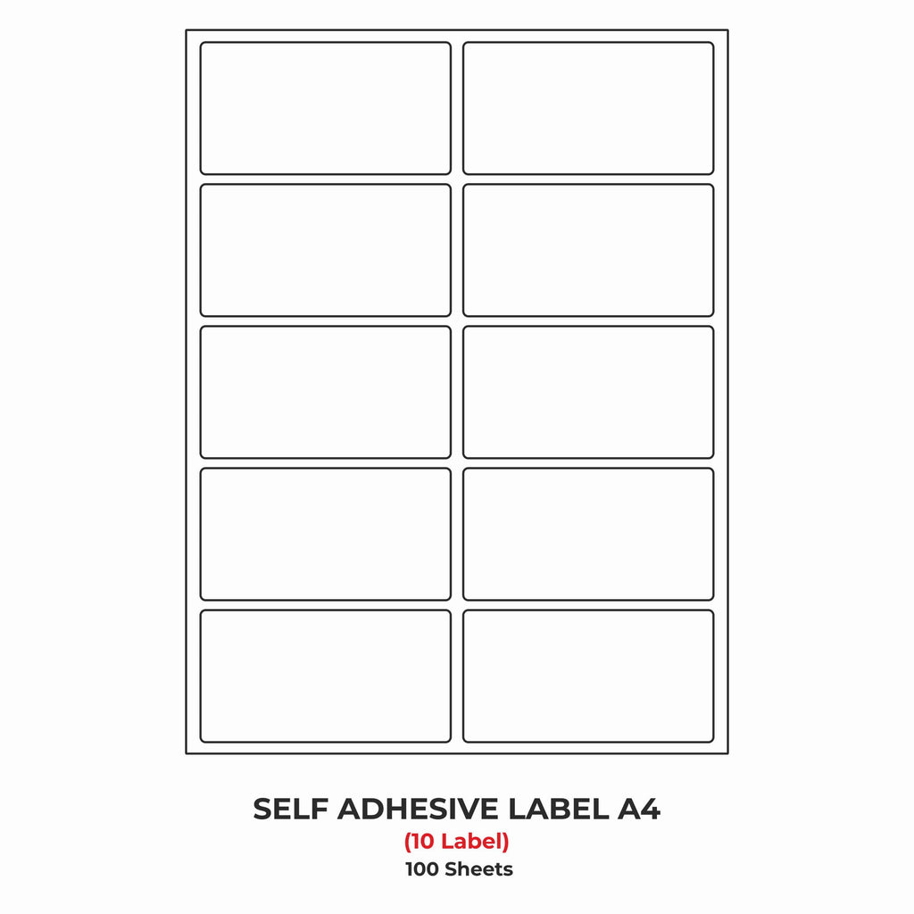A4 (ST 10) Packaging Label (99.10mm x 57mm x 10), 100 Sheets (Self Adh – Neelgagan