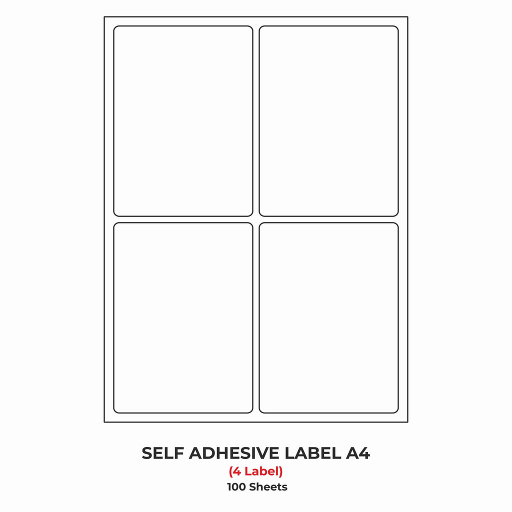 A4 (ST4) Packaging Label (100mm x 140mm x 4) (Self Adhesive Label for ...